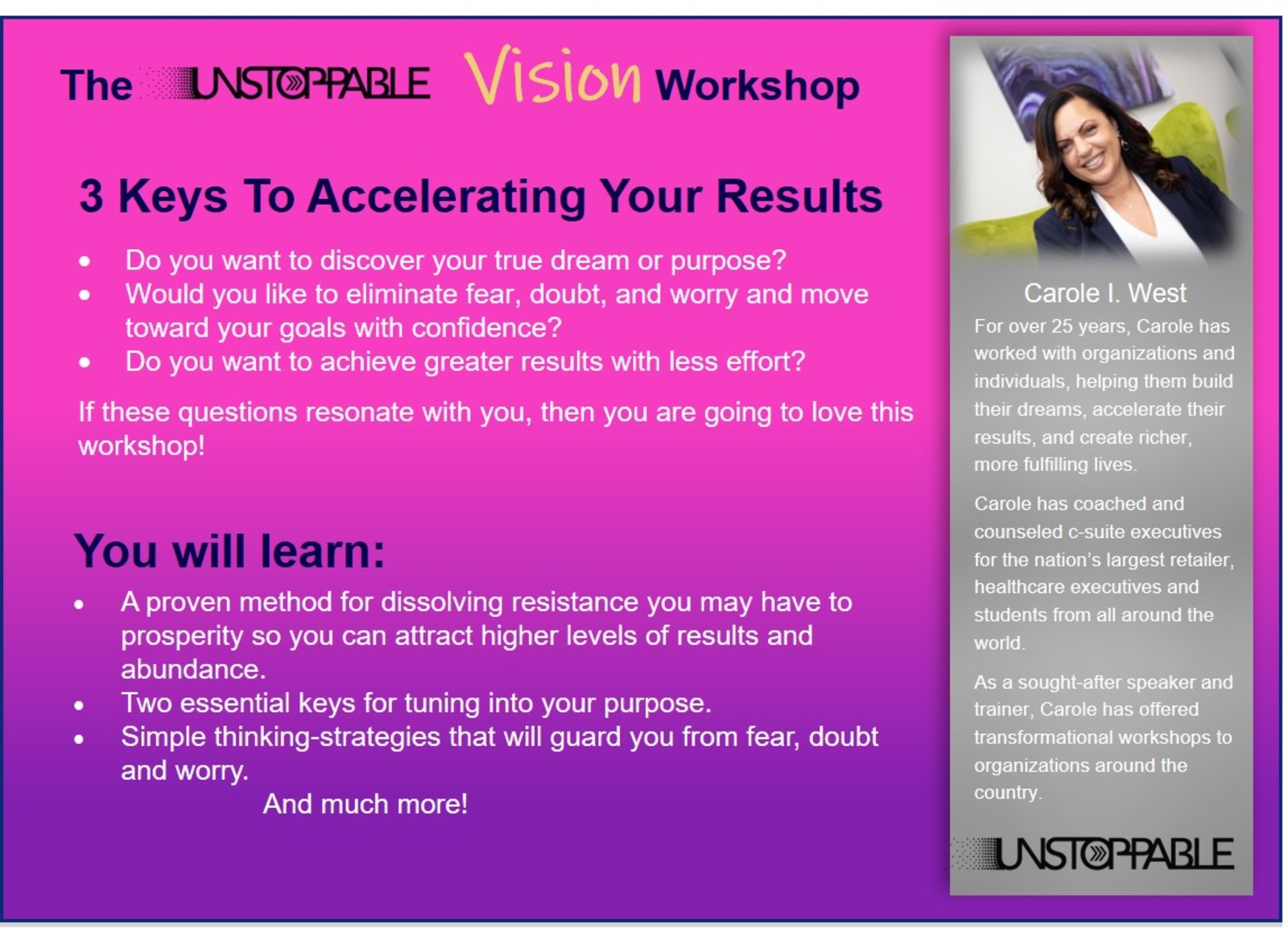 The Unstoppable Vision Workshop | October 03, 2020